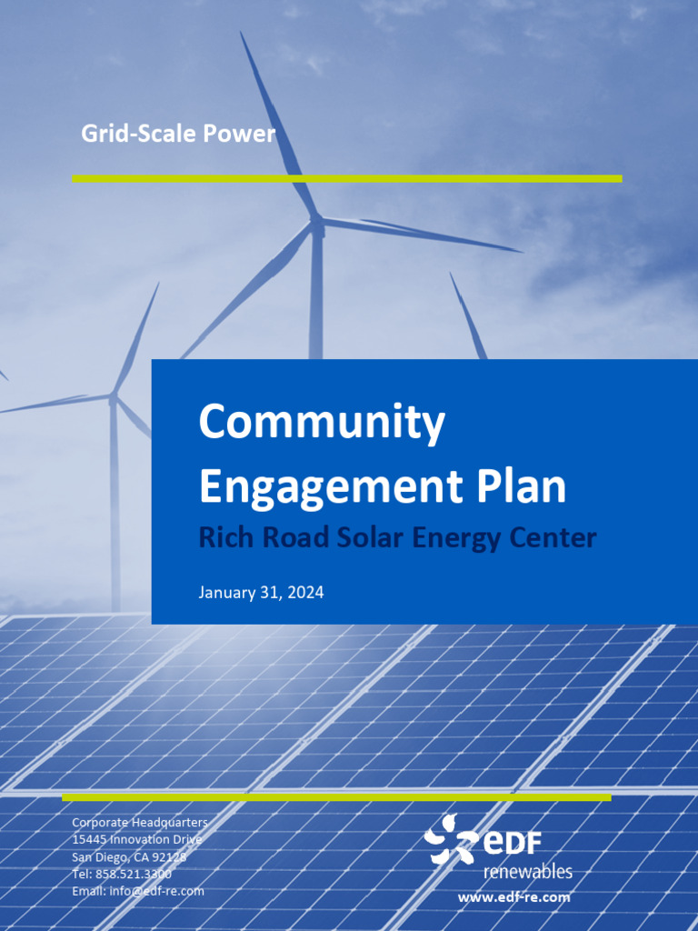 Rich Road Solar Energy Center - Community - Engagement - Plan | PDF ...