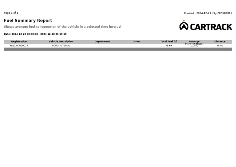 Fuel Summary Report 2024 | PDF