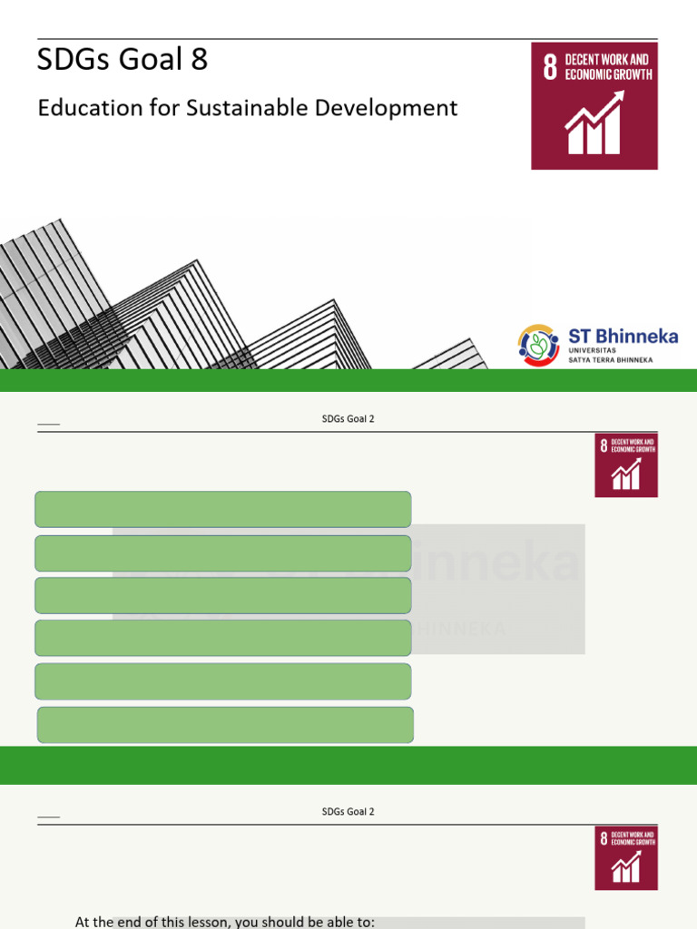 2024 Week 4 - SDG Goal 8 | PDF | Sustainability | Economic Development