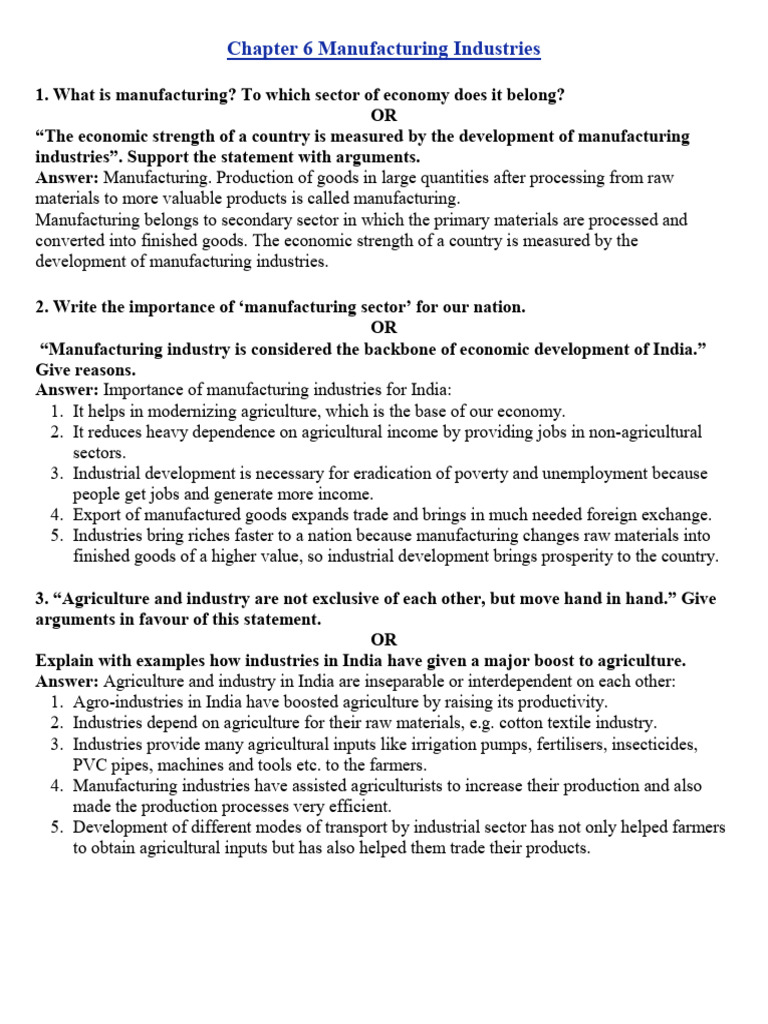 Ch-6 Manufacturing Industries | PDF | Pollution | Particulates