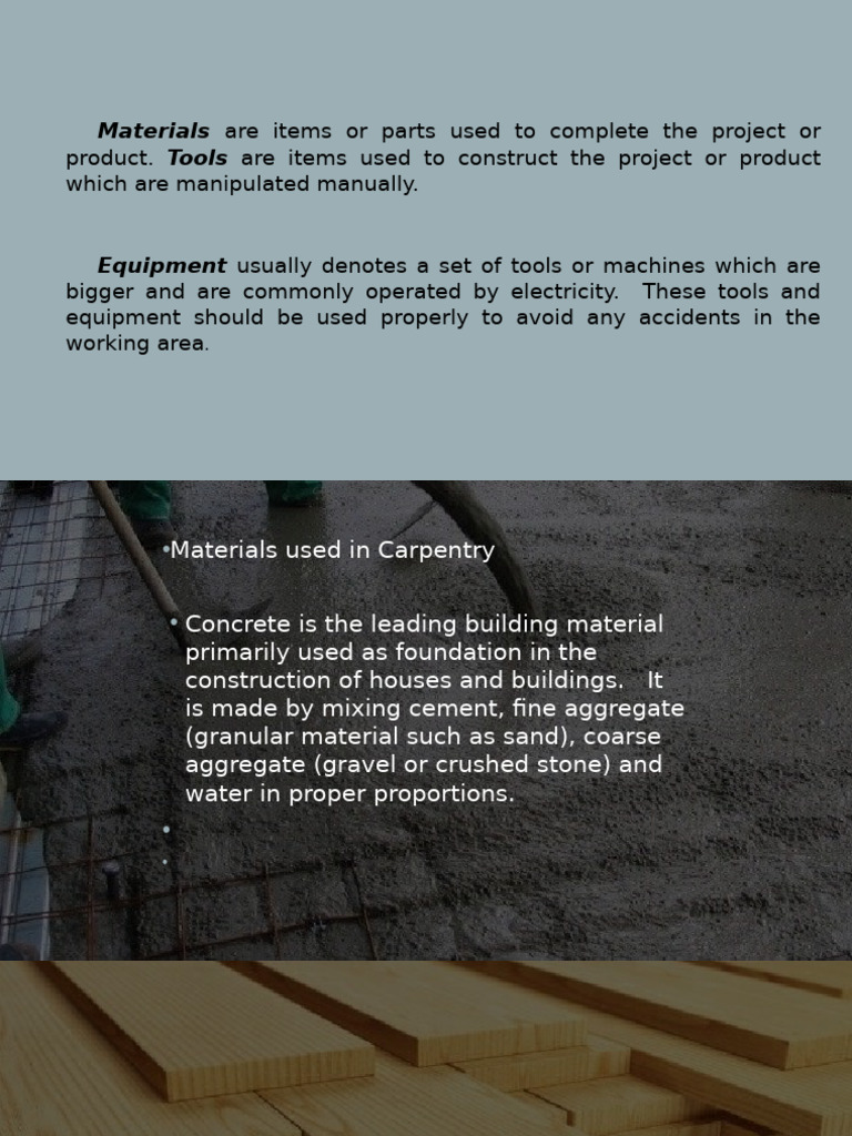 Grade 8 - Materials in Carpentry | PDF