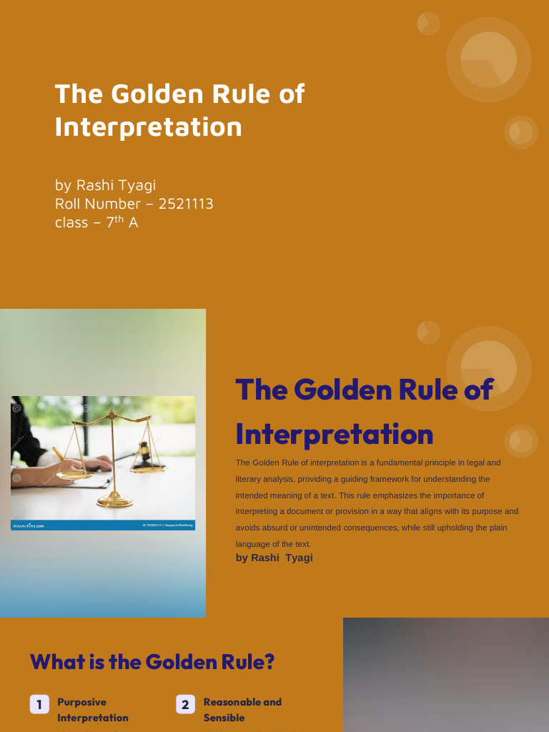 The Golden Rule of Interpretation 1 | PDF | Justice | Golden Rule