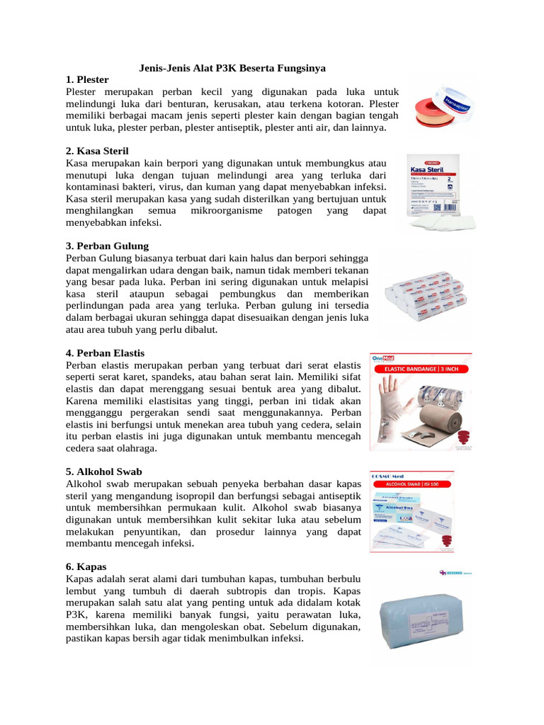 Alat P3K dan Fungsinya yang Penting | PDF