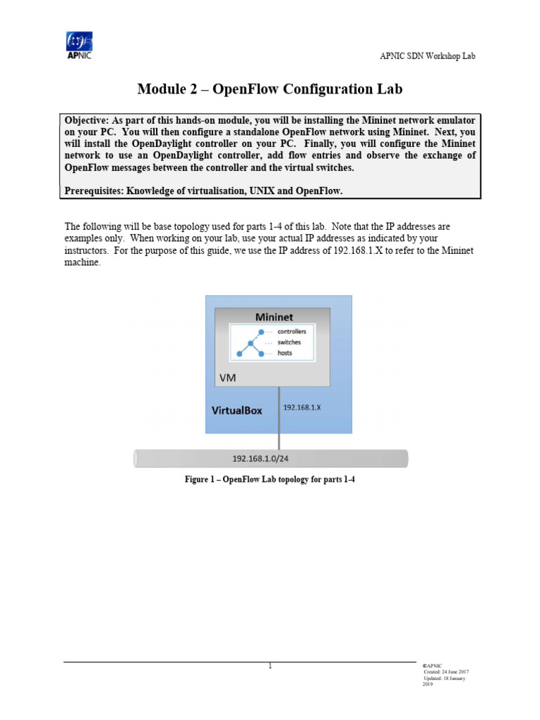 wsdn01_-_module_2_-_openflow_-_v2.0_lab | PDF | Virtual Machine | Computer Networking