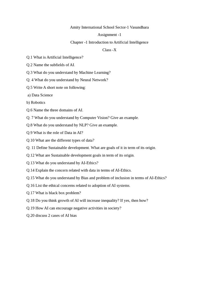 A7436 - Assignment Chapter 1 AI | PDF