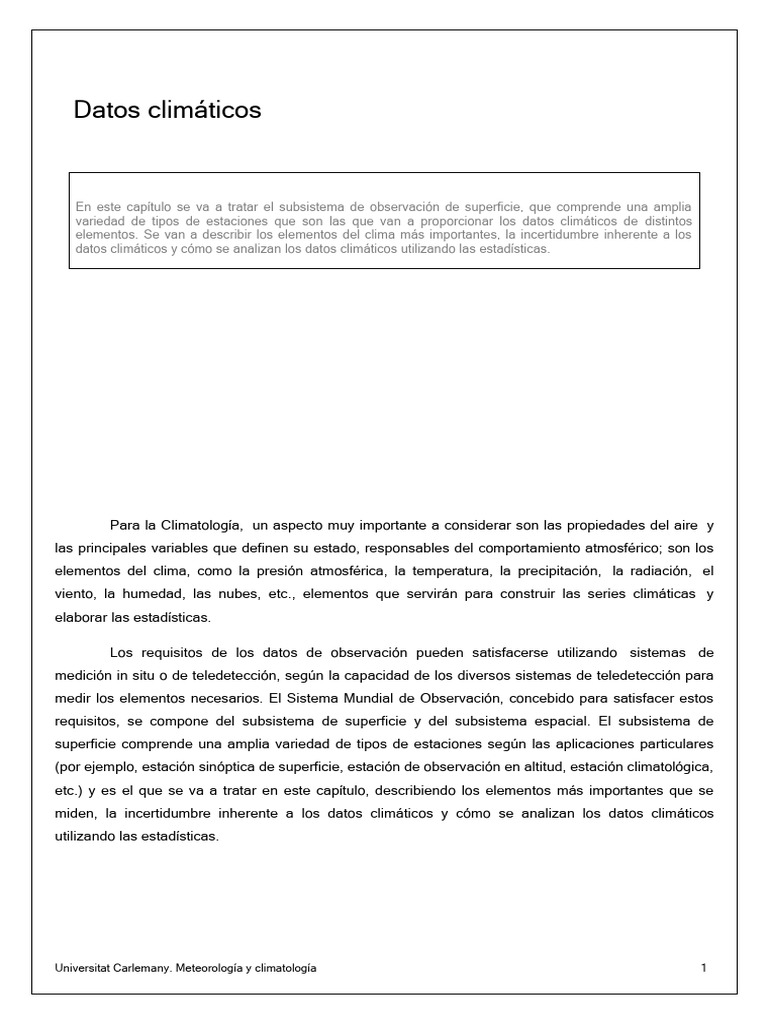 2-Los Datos Climaticos | PDF | Clima | Temperatura