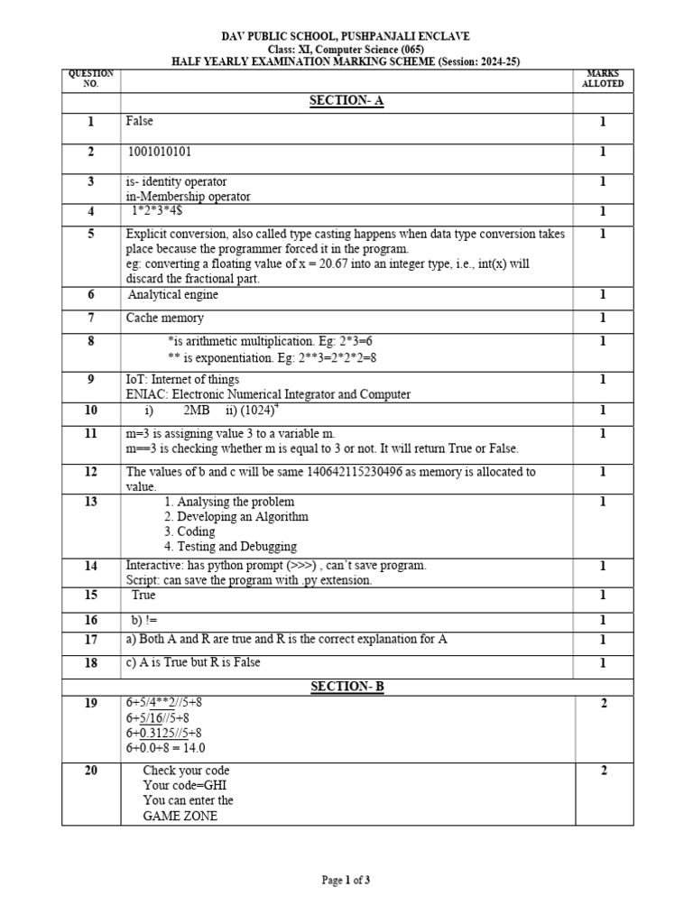 XI_CS_HY2024_MS | PDF | Data Type | Computer Program
