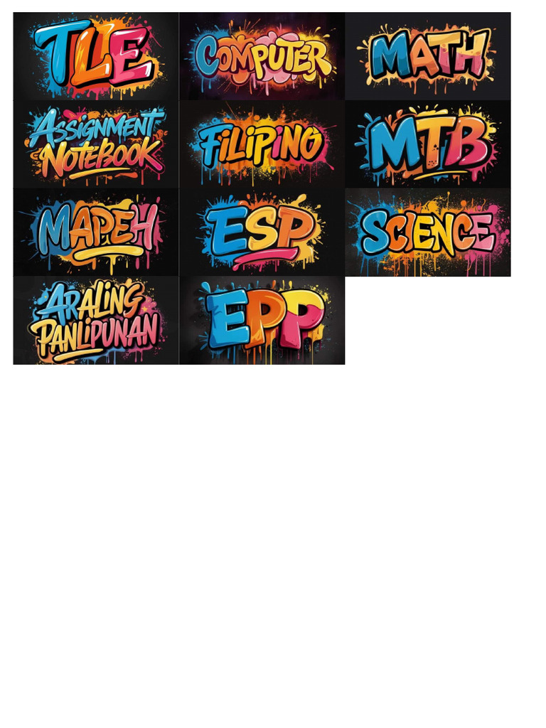 Subjects Sticker | PDF