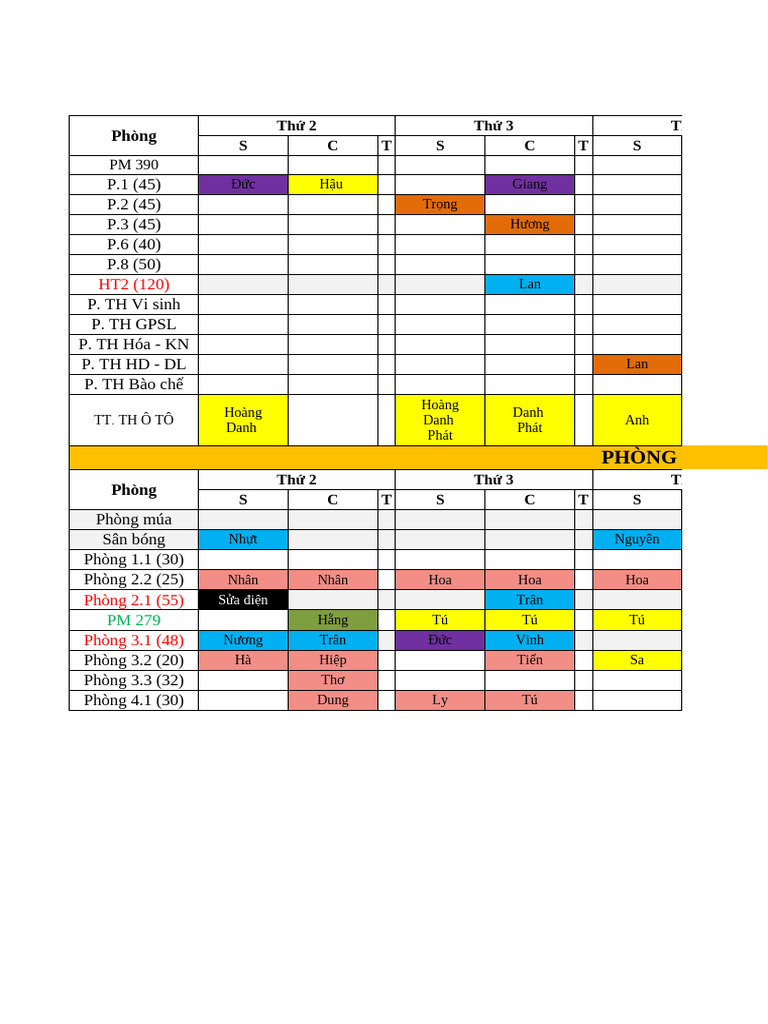 0 TKB (07.10-13.10.2024) (1) Tháng 10 | PDF