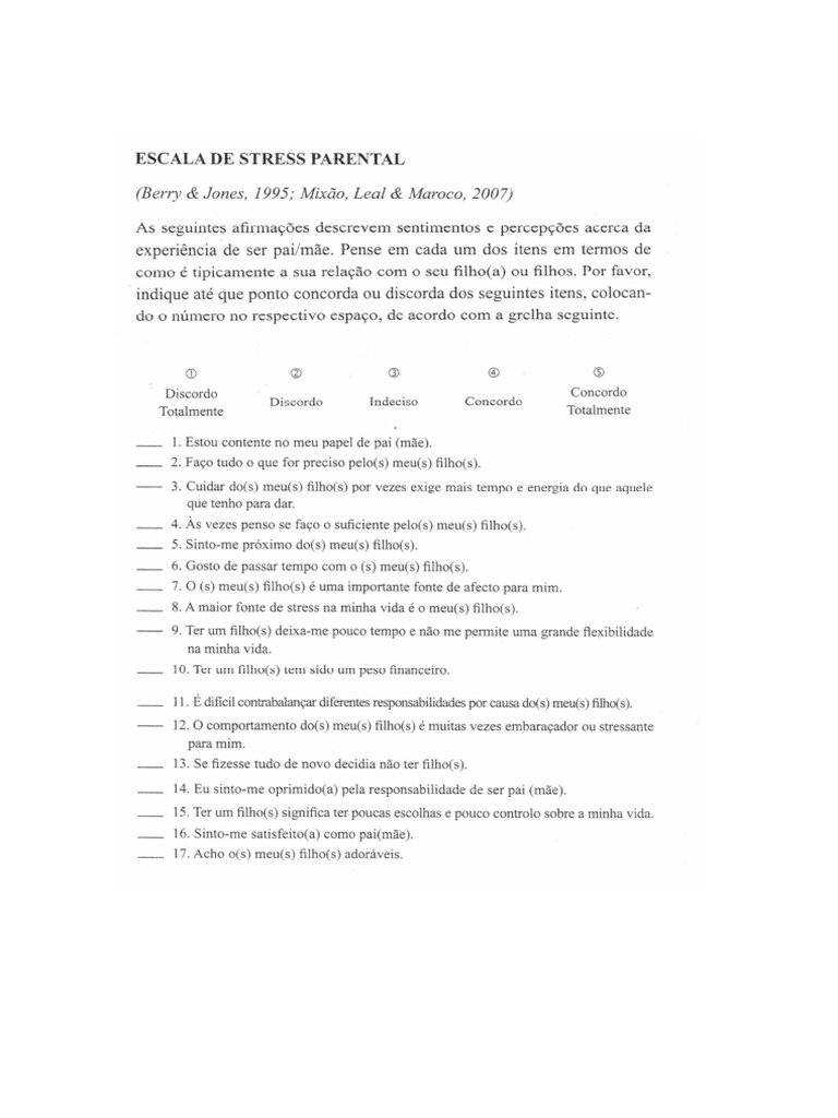 Escala de Stress Parental | PDF