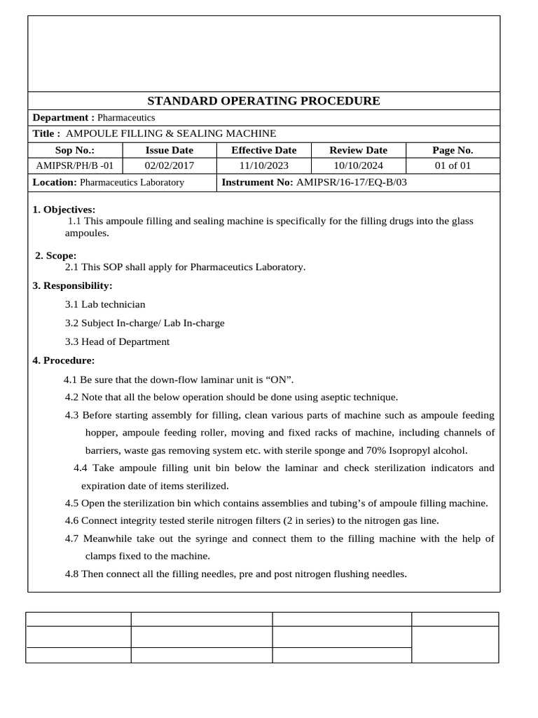1) Ampoule Filling & Sealing Machine | PDF