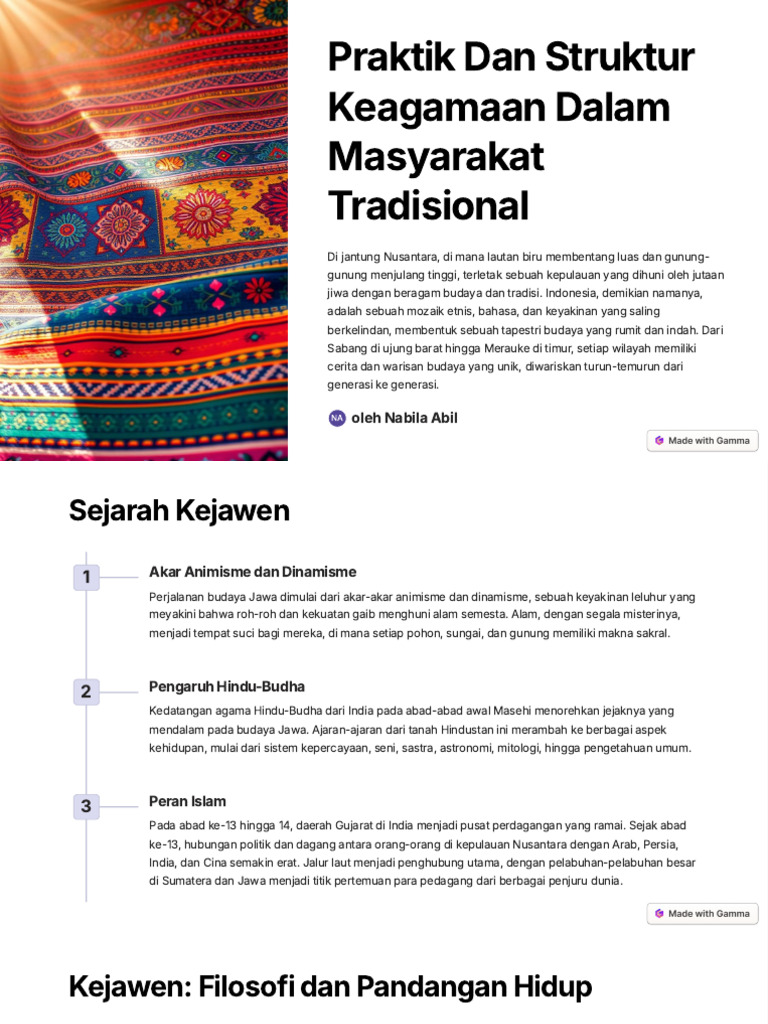 Praktik Dan Struktur Keagamaan Dalam Masyarakat Tradisional | PDF