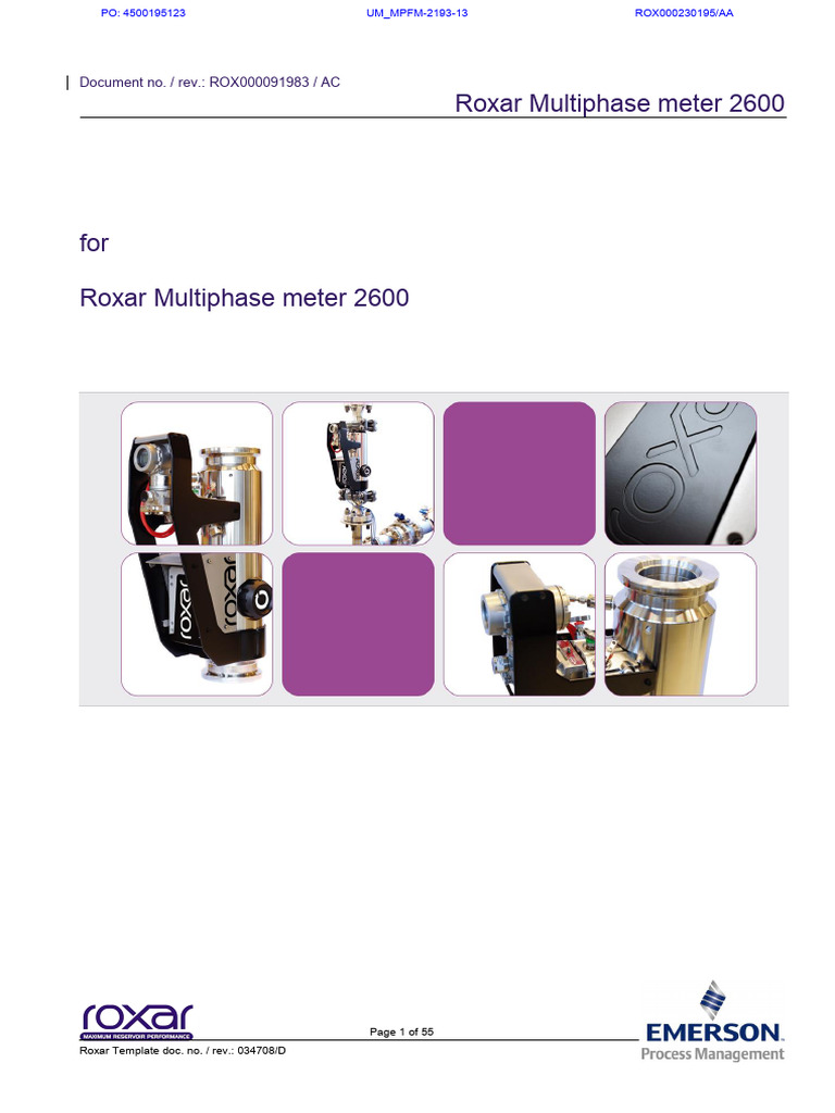 Roxar MPFM 2600 Operating Instructions | PDF | Flow Measurement ...