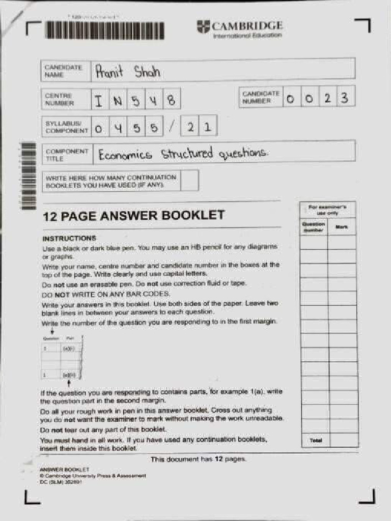 Economics Oct Nov 23 Paper 21 (1) Compressed | PDF