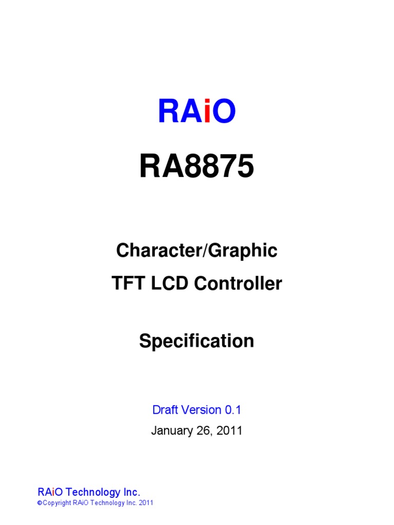 RA8875 | PDF | Microcontroller | Read Only Memory