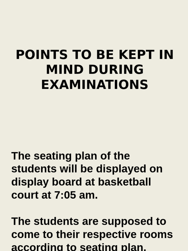 Exam Day Guidelines and Tips | PDF