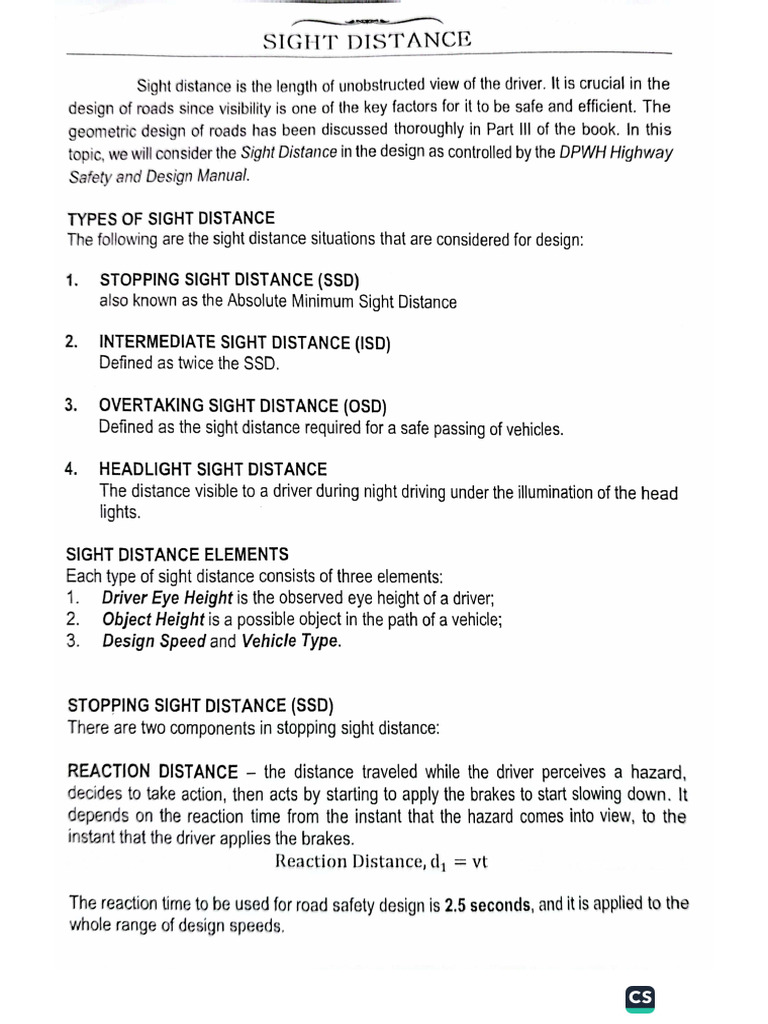 Sight Distance & Pavement | PDF
