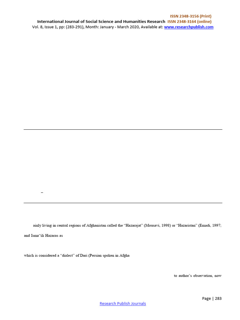 Hazaragi Dialect: Turkic-Mongolian Influence | PDF | Hazaras | Persian ...