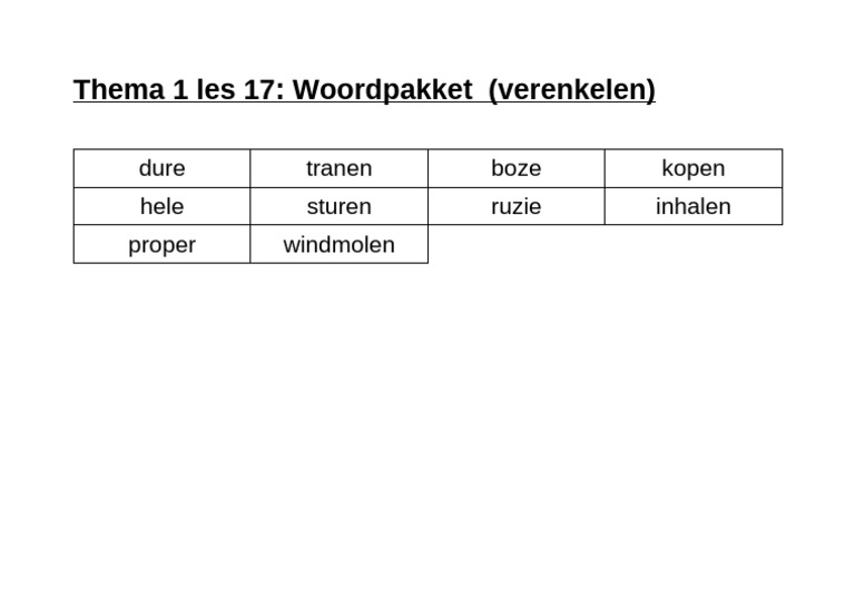 T1L17 Oefenblad Verenkelen | PDF
