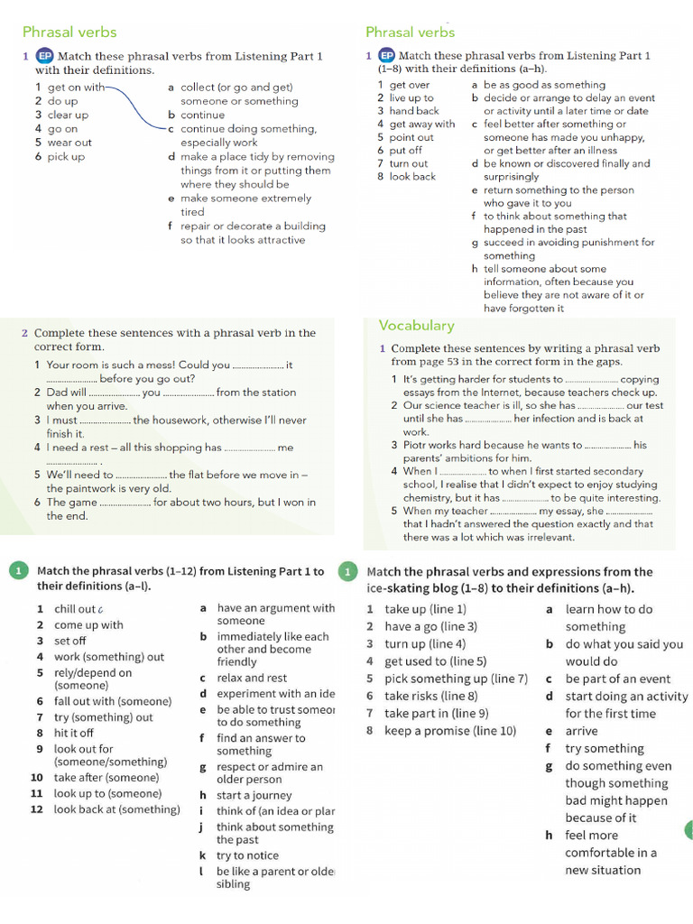 Phrasal Verb Test B2 | PDF