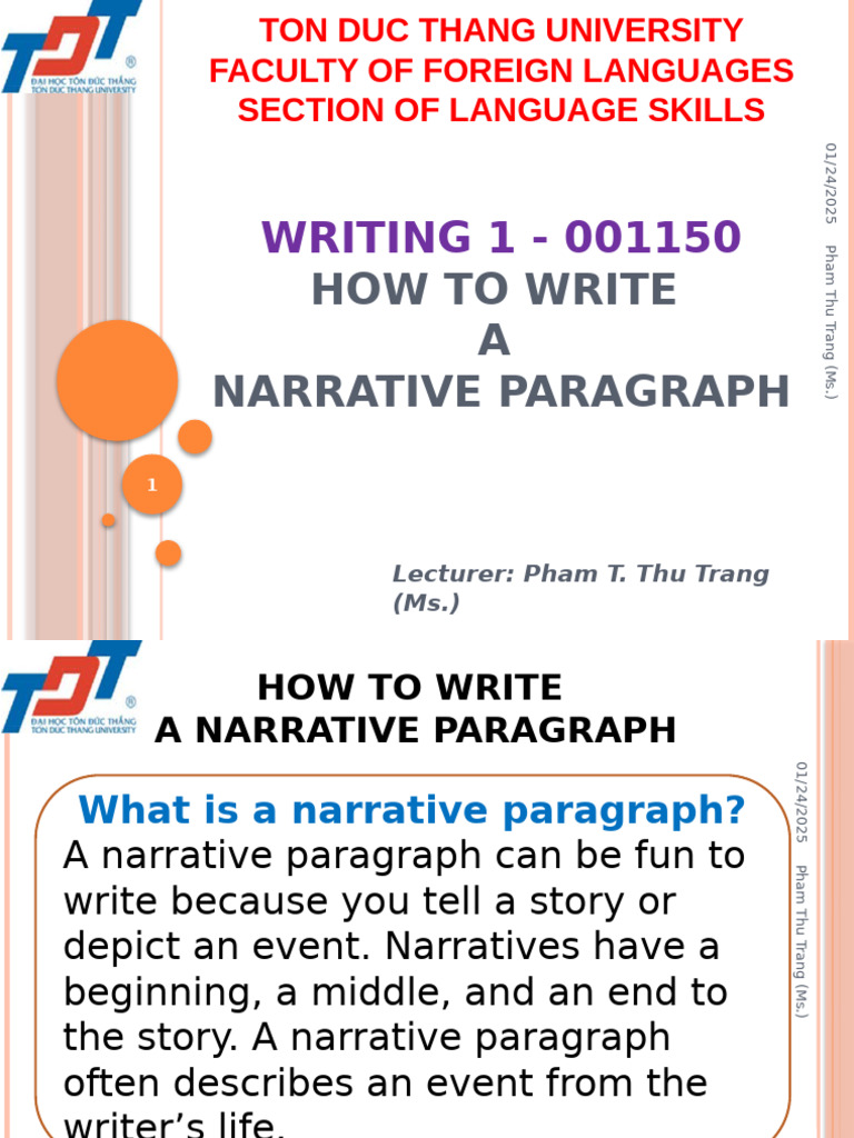 Writing a Narrative Paragraph Guide | PDF