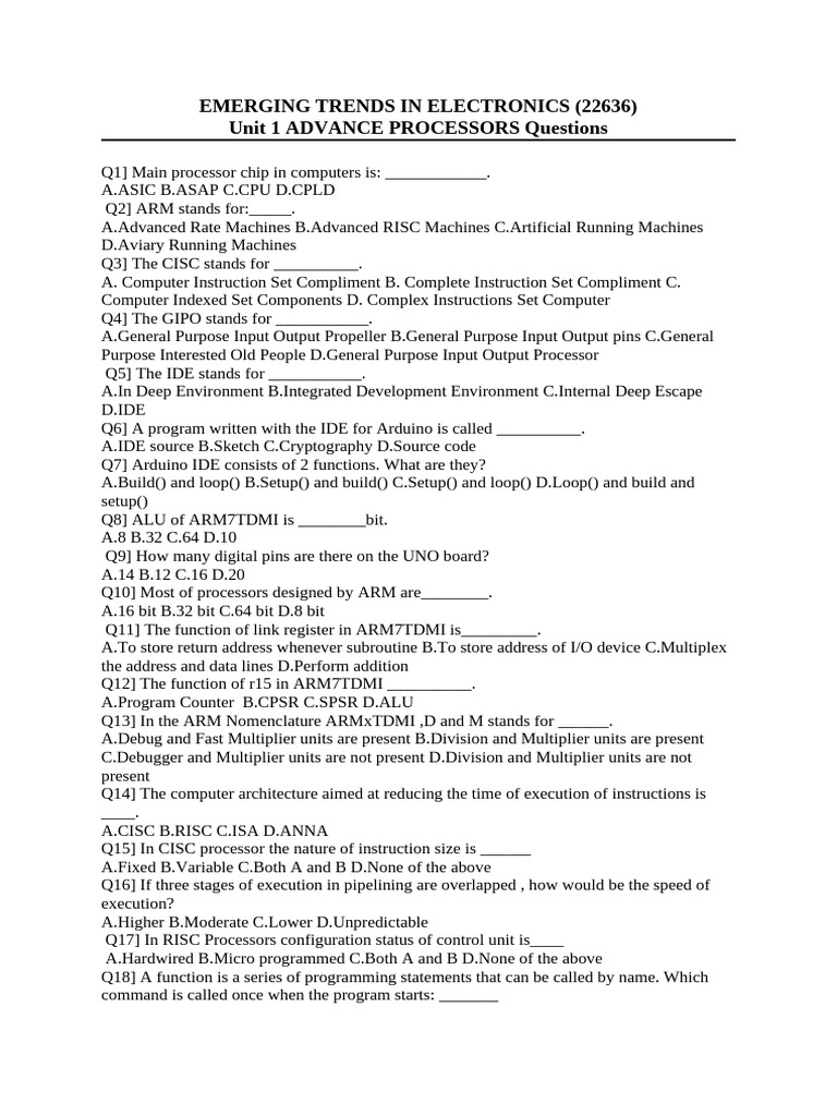 ETE MCQ | PDF | Central Processing Unit | Classes Of Computers