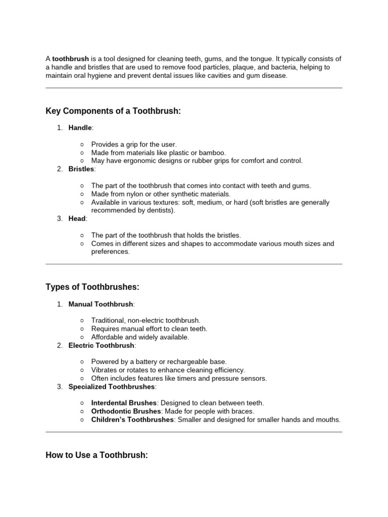 3ToothBrush | PDF | Toothbrush | Oral Hygiene