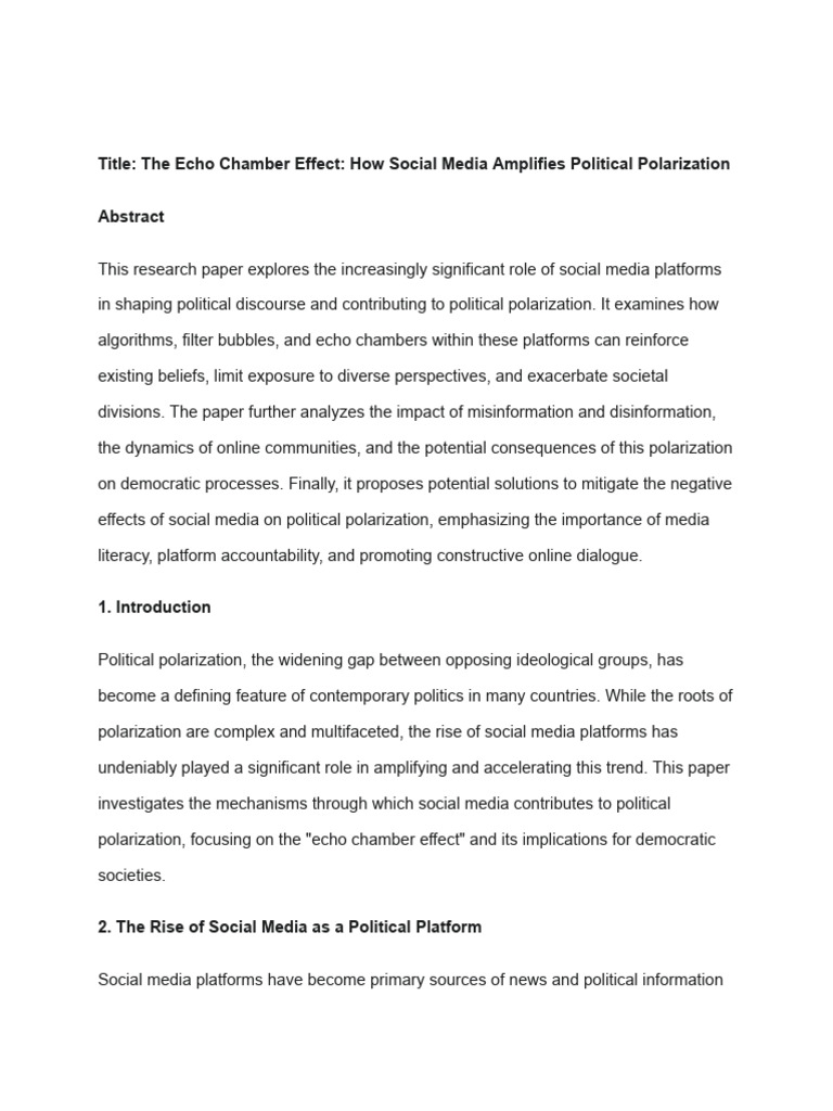 The Echo Chamber Effect - How Social Media Amplifies Political ...