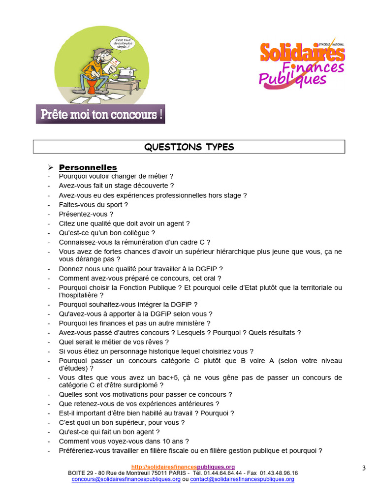 Questions pour le concours catégorie C | PDF | Impôts | Grève