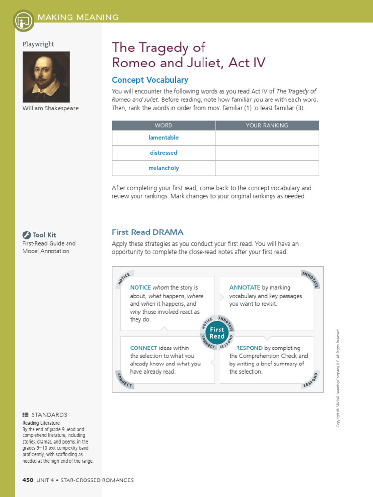 The Tragedy of Romeo and Juliet, Act IV PDF | PDF | Characters In Romeo ...