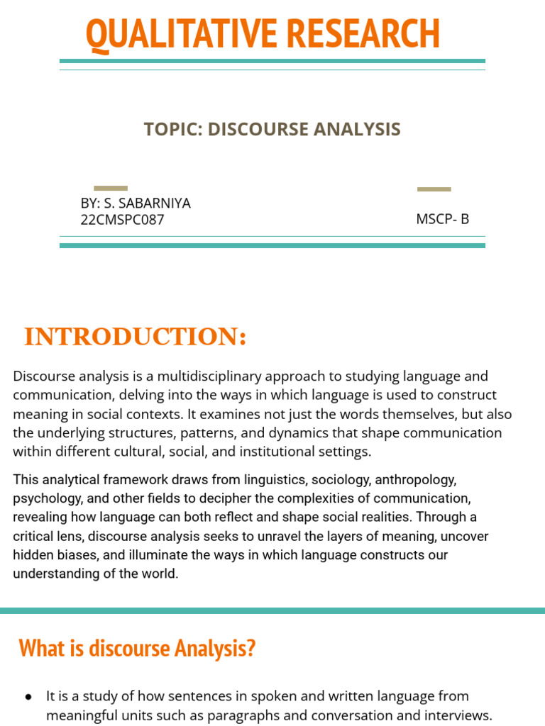 Discourse analysis.ppt | PDF | Analysis | Discourse