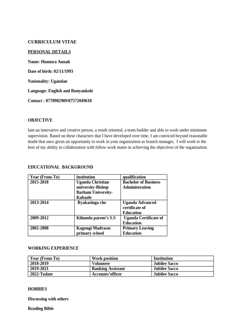 Liv CV | PDF