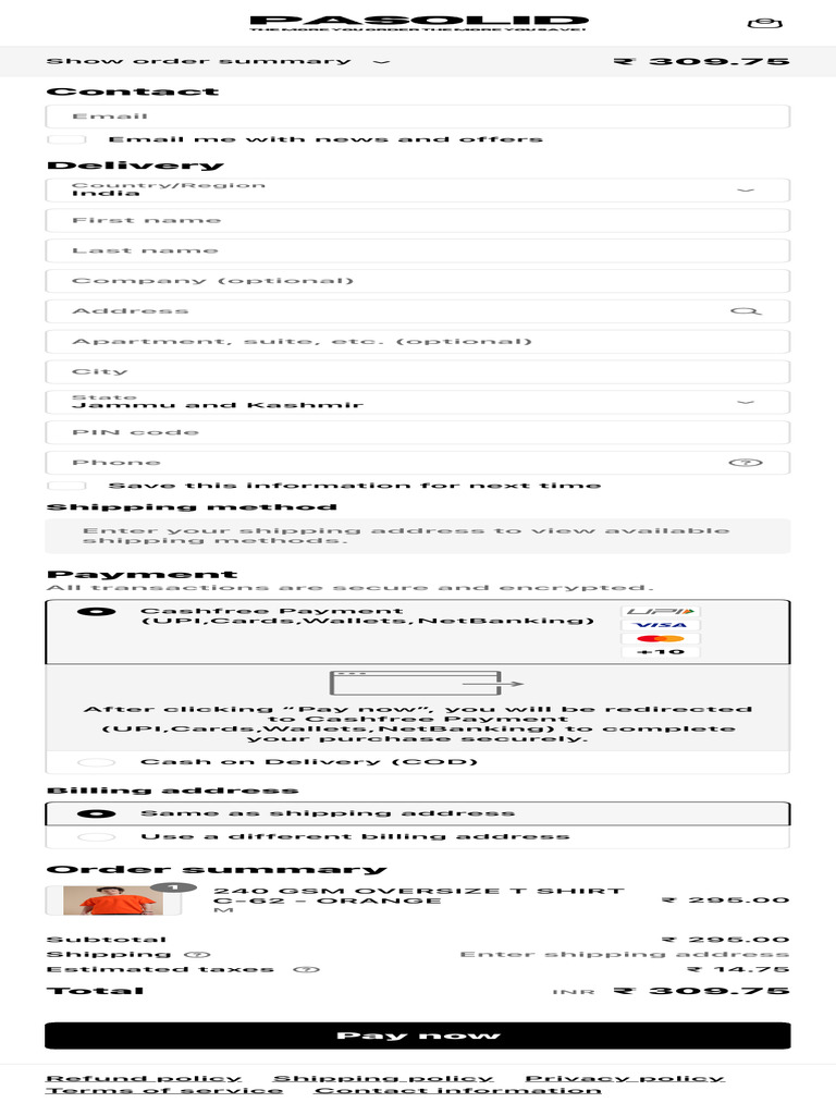 Checkout - Pasolid | PDF