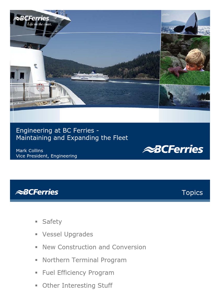 BC Ferries Engineering Initiatives | PDF | Marine Propulsion | Safety