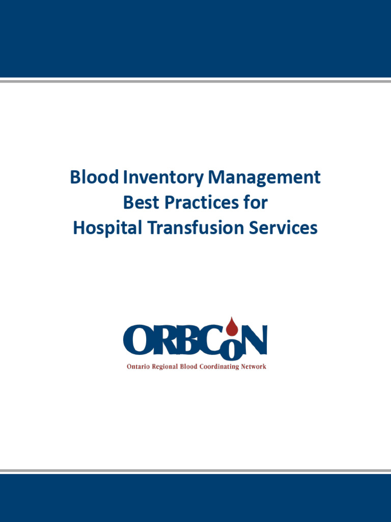 InventoryManagementToolkit 02oct2020final | PDF | Blood Transfusion ...