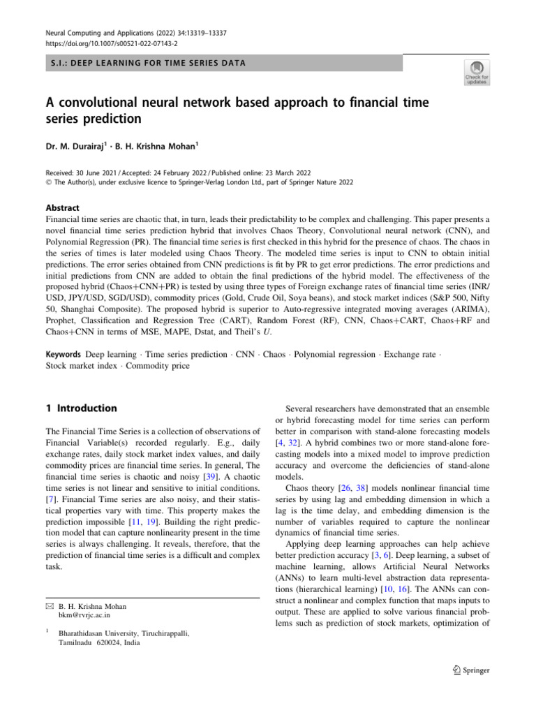 s00521-022-07143-2 | PDF | Time Series | Forecasting