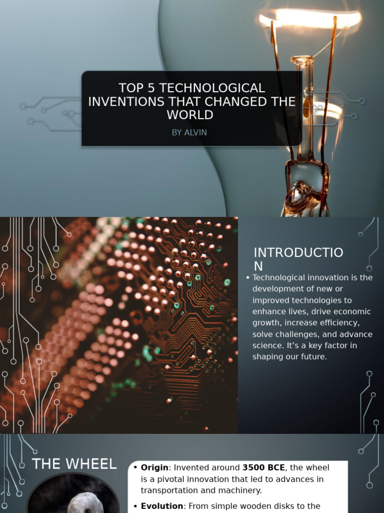 Top 5 World-Changing Inventions | PDF | Wheel | Incandescent Light Bulb