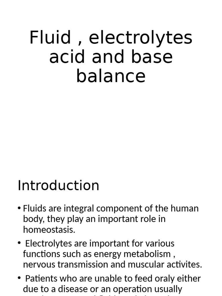 Fluid , Electro | PDF | Electrolyte | Clinical Medicine