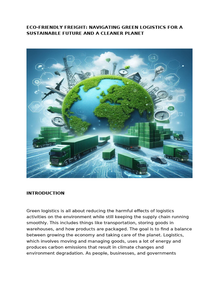LSCM Article On Green Logistics | PDF | Electric Vehicle | Efficient Energy Use