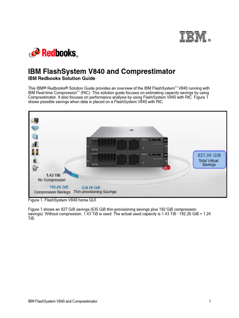 IBM FlashSystem V840 and Comprestimator (Tips1228) | PDF | Solid State Drive | Hard Disk Drive