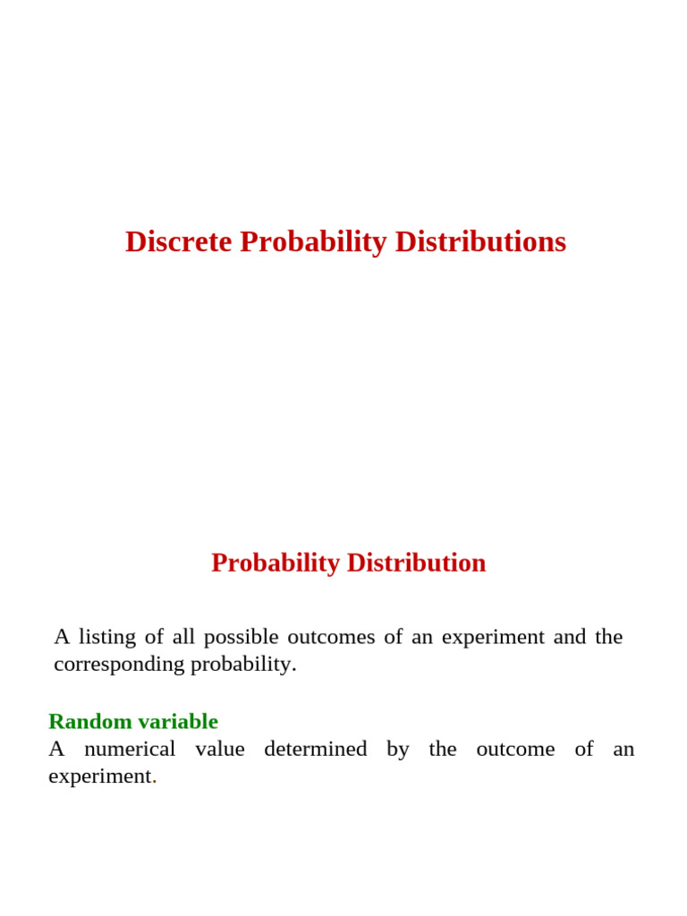 Discrete Probability Distribution | PDF | Probability Distribution | Standard Deviation