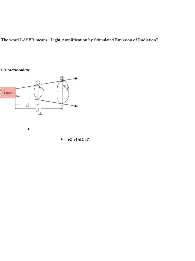 LASERS -Unit V | PDF | Laser | Emission Spectrum