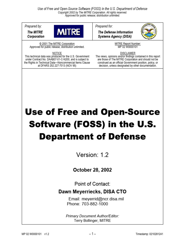 Use of Free and Open-Source Software (FOSS) in The U.S. Department of ...