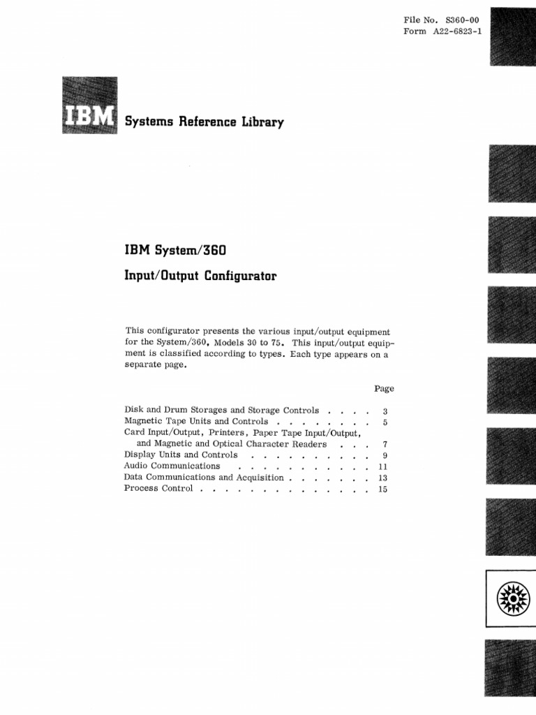 IBM System/360 I/O Configurator Guide | PDF | Computer Data Storage | Input/Output