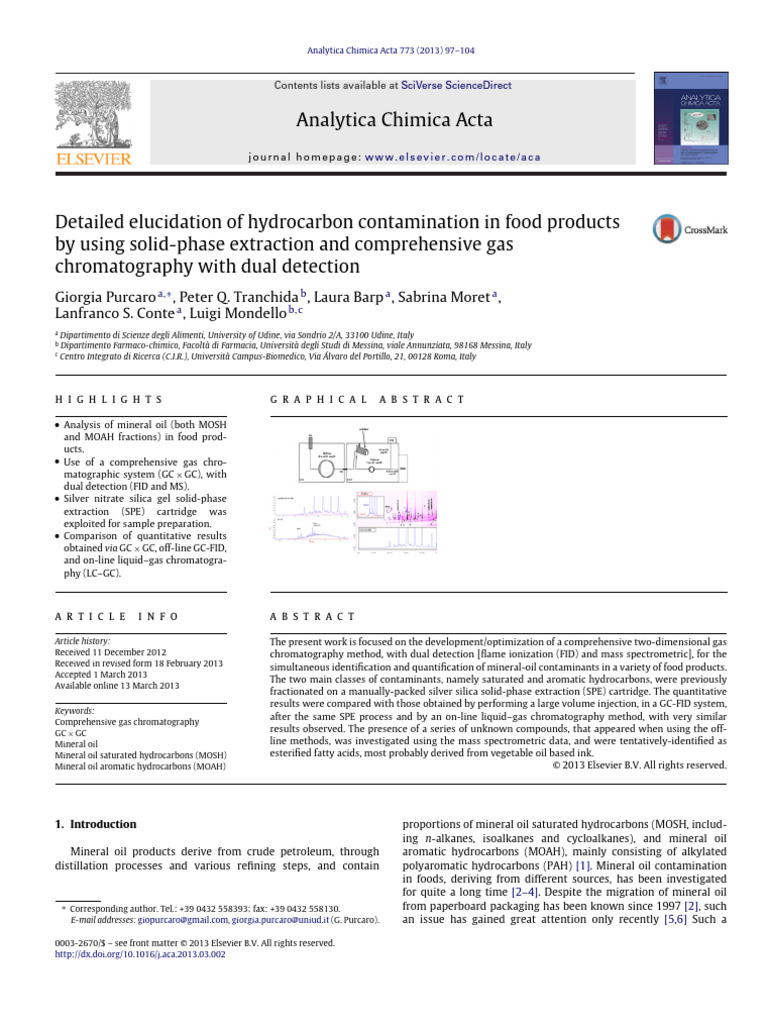 Detailed Elucidation of Hydrocarbon Contamination in Food Products by ...