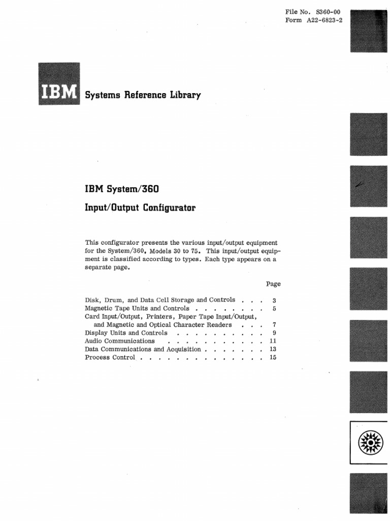 A22-6823-2 System 360 Input Output Configurator | PDF | Computer Data Storage | Disk Storage