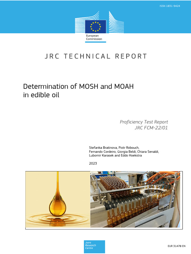 JRC - Determination of MOSH and MOAH in Edible Oil | PDF | Detection ...