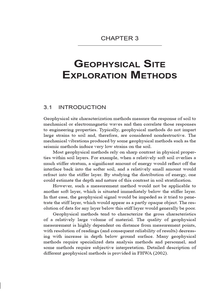 Geotechnical Site Characterization - (Chapter 3 Geophysical Site Exploration Methods) | PDF ...