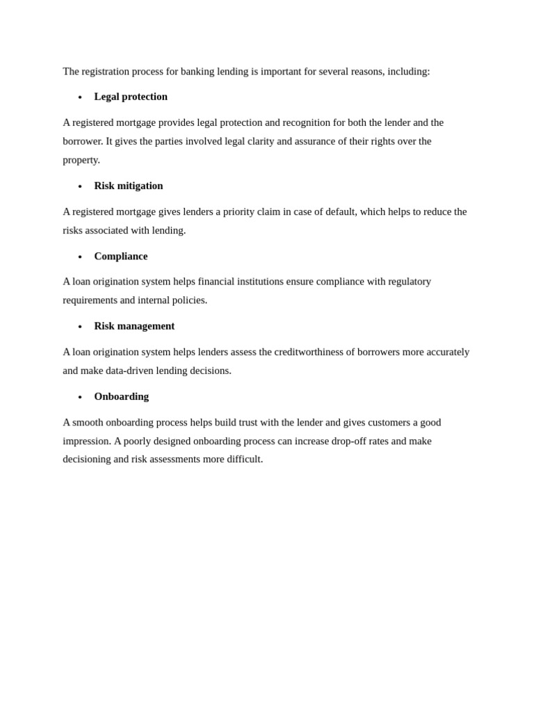 The Registration Process For Banking Lending Is Important For Several ...