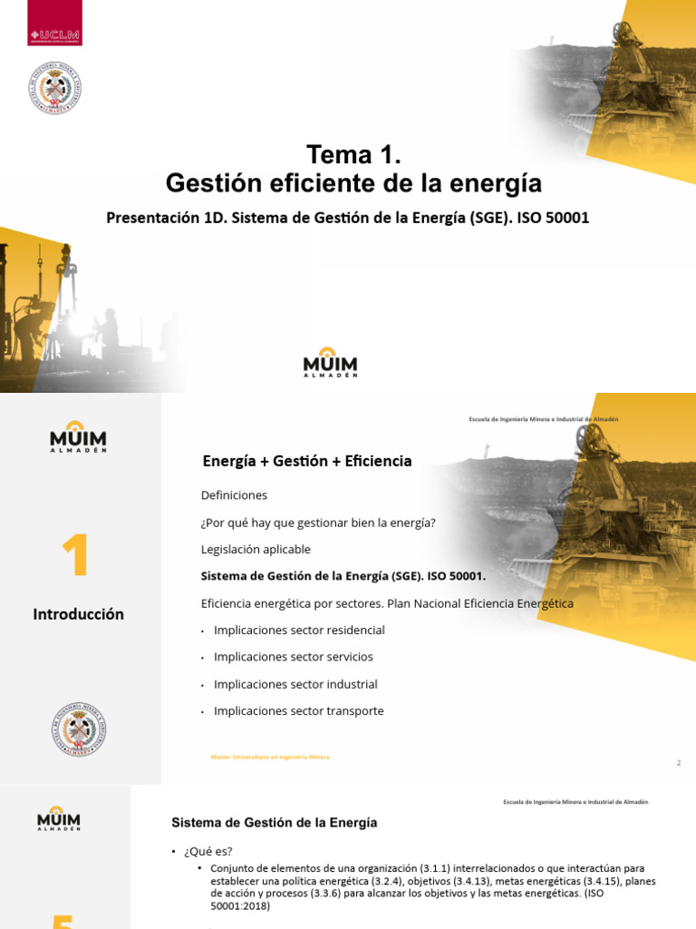Tema 1d. Iso 50001 | PDF | Gestión energética | Uso eficiente de energía